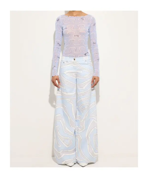 Emilio Pucci Onda Print Tulle Top