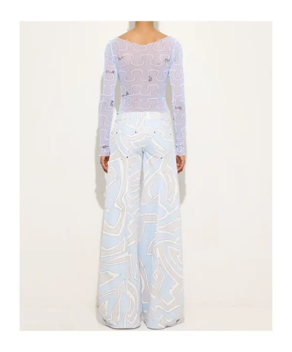 Emilio Pucci Onda Print Tulle Top