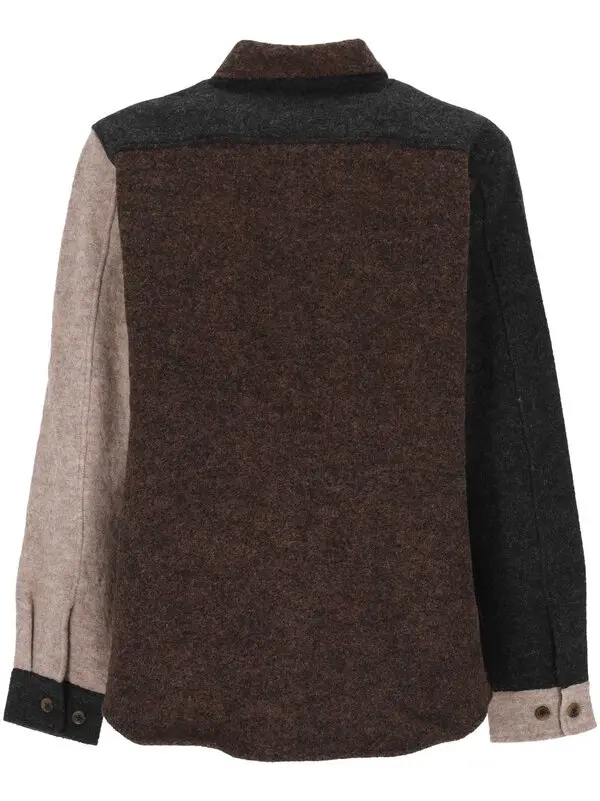 LES DEUX Colour-block Wool Overshirt