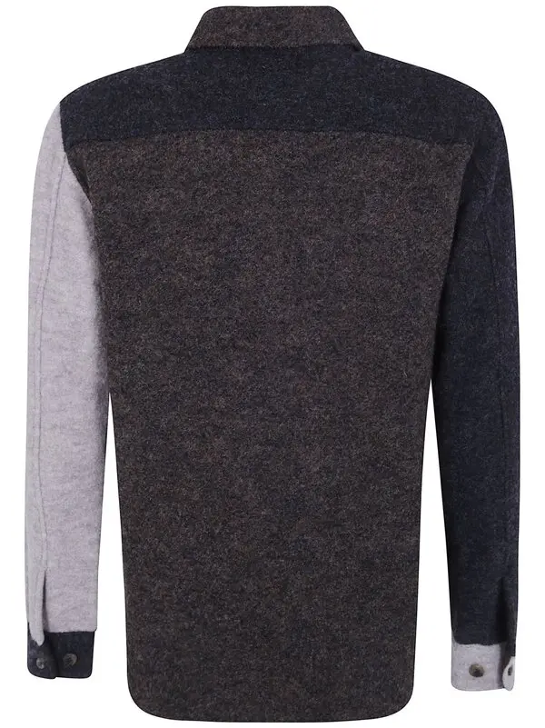 LES DEUX Colour-block Wool Overshirt