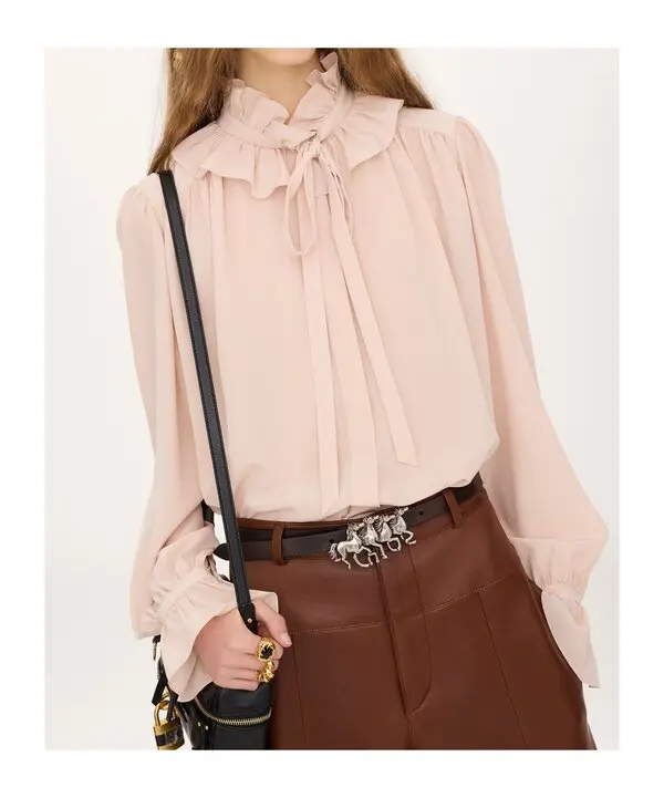 Chloé Tie-front Ruffled Blouse
