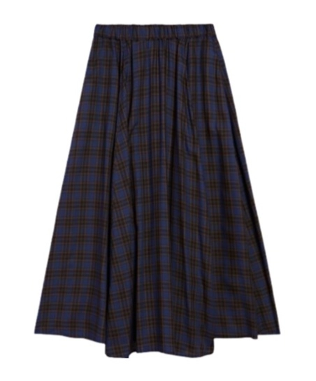 Aspesi Plaid Gatheredwaist Midi Skirt