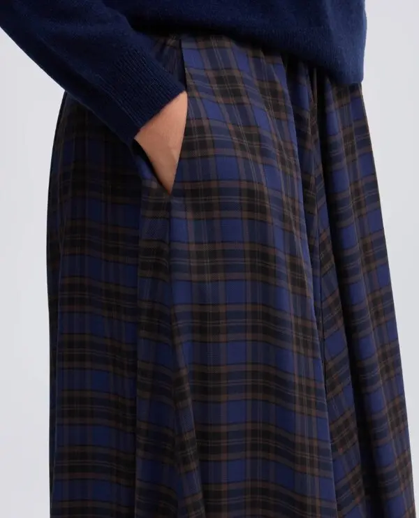 Aspesi Plaid Gatheredwaist Midi Skirt