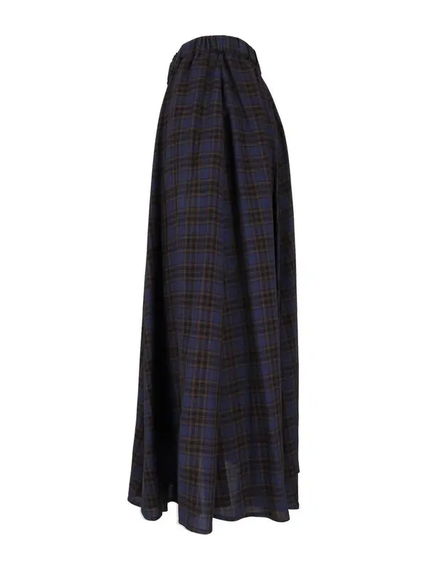 Aspesi Plaid Gatheredwaist Maxi Skirt