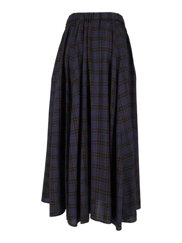 Aspesi Plaid Gatheredwaist Maxi Skirt