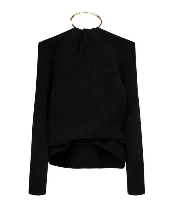 DARKPARK Off-the-shoulder Knit Top - Black