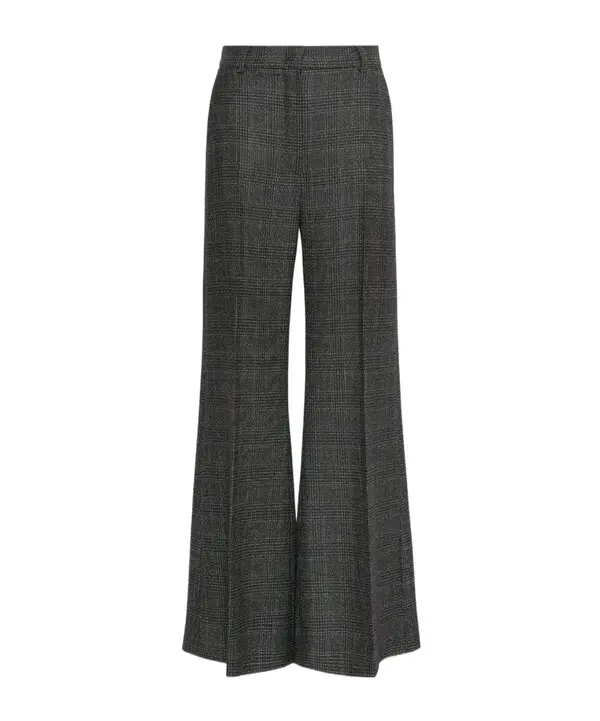 Max Mara Pacca Checked Straight-leg Pants - Anthracite