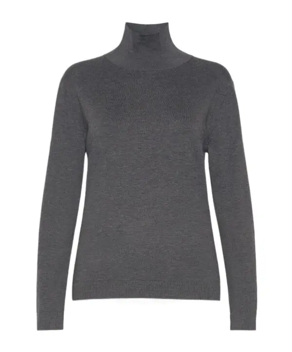 Max Mara Kiku Ribbed Turtleneck Sweater - Dark Gray