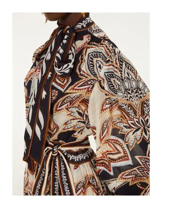Farm Rio Printed V-neck Midi Dress