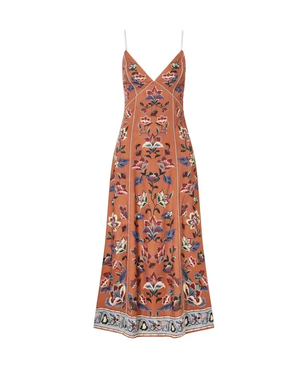 Farm Rio Floral Beauty Tapestry Sleeveless Slip Maxi Dress - No