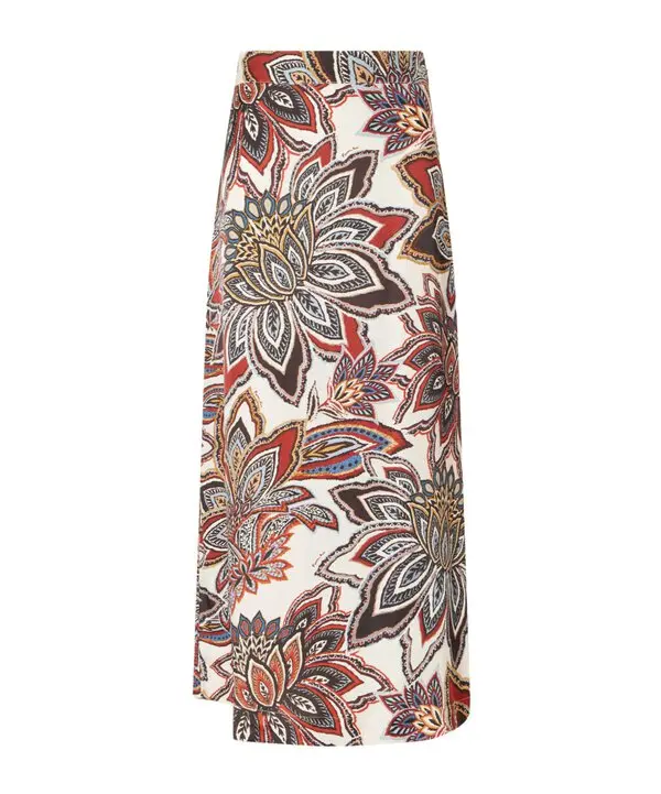 Farm Rio Printed Satin Maxi Skirt
