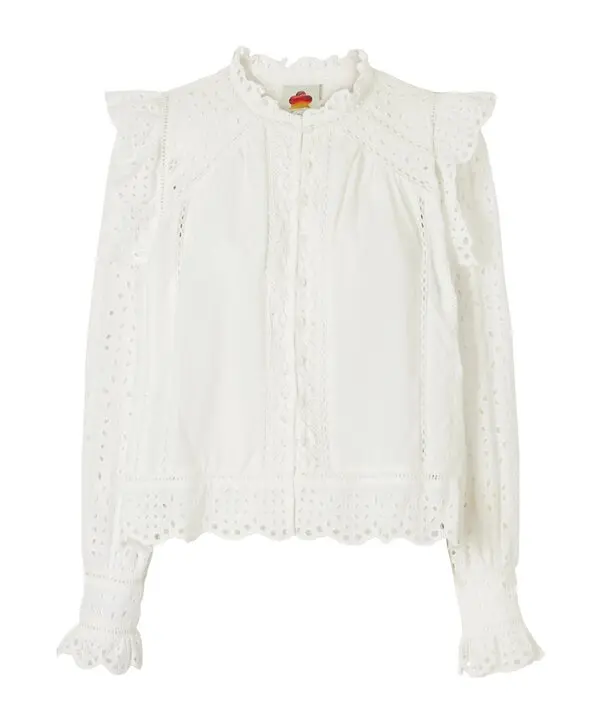Farm Rio Cut-out Long-sleeve Shirt
