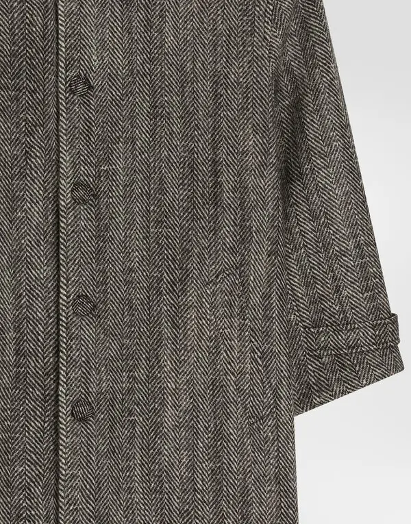 Dolce & Gabbana Single-breasted Wool-blend Chevron Coat