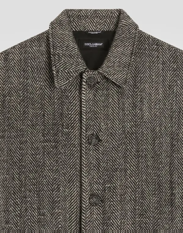 Dolce & Gabbana Single-breasted Wool-blend Chevron Coat