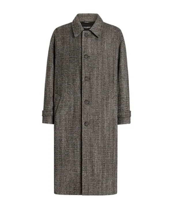 Dolce & Gabbana Dolce Gabbana Herringbone Single-breasted Coat