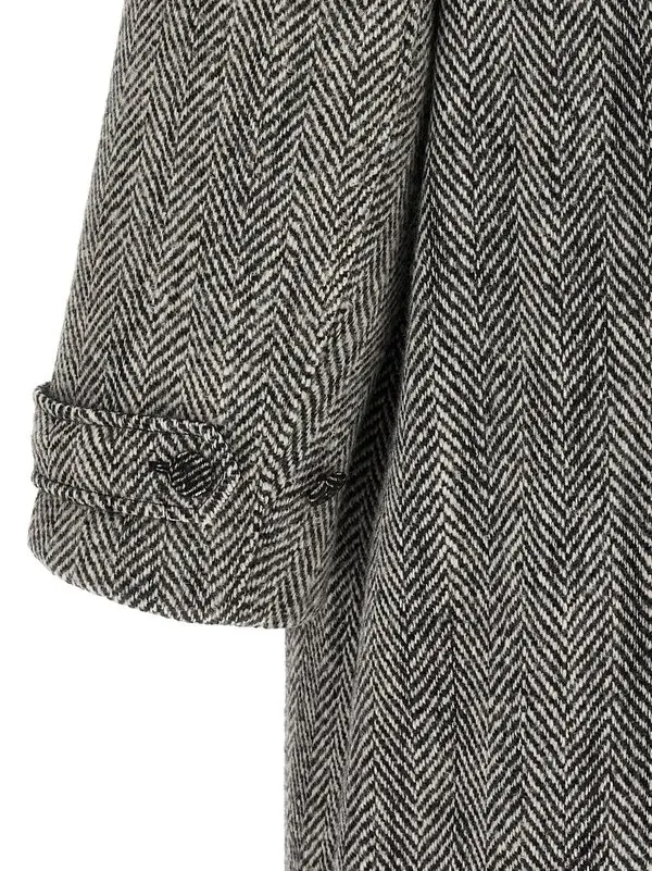 Dolce & Gabbana Dolce Gabbana Herringbone Single-breasted Coat