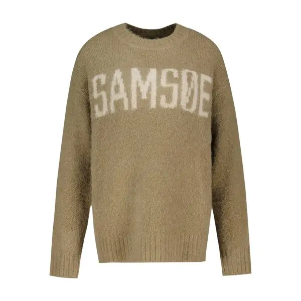 SAMSOE SAMSOE Crew Neck Straight Sweater - Tan