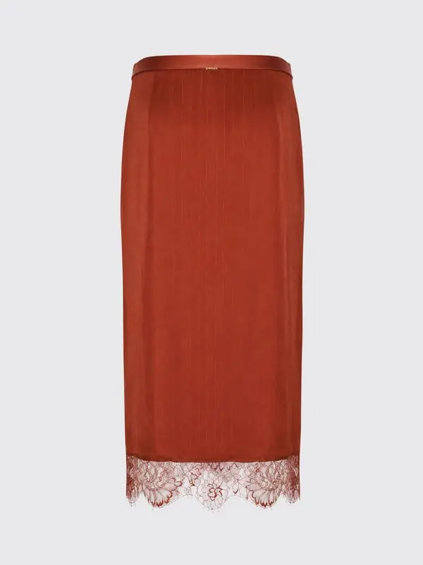 TWINSET Lace Trim Midi Skirt