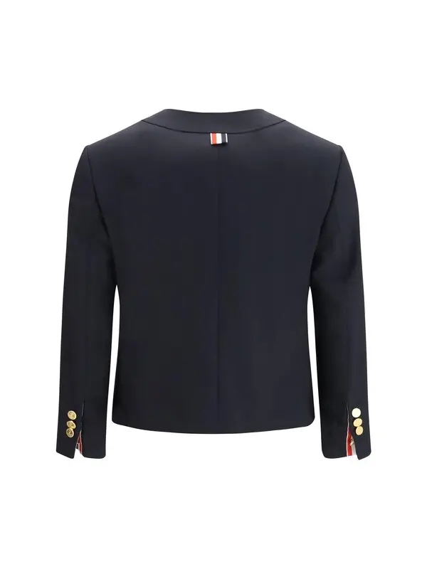 Thom Browne Hopsack Cardigan Jacket - Blue