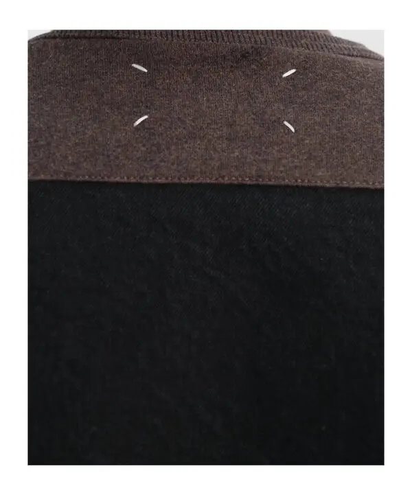MAISON MARGIELA Denim-patchwork Crew-neck Sweatshirt