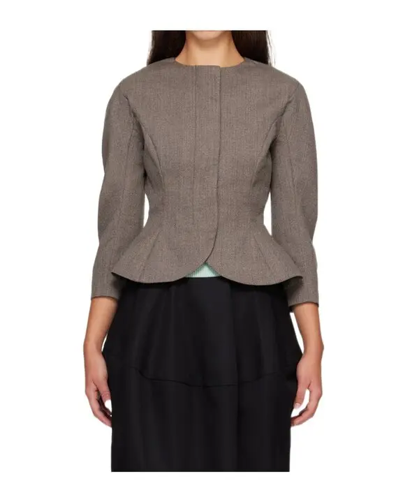 Jacquemus Ruffled Jacket - Brown