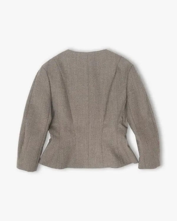 Jacquemus Peplum Fitted Short Jacket - Brown
