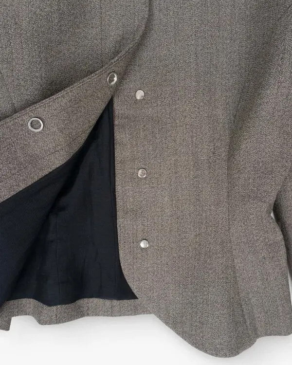 Jacquemus Peplum Fitted Short Jacket - Brown