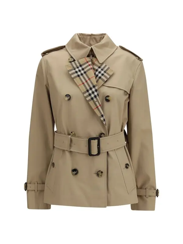 Burberry Lakefield Short Trench Coat - Cream