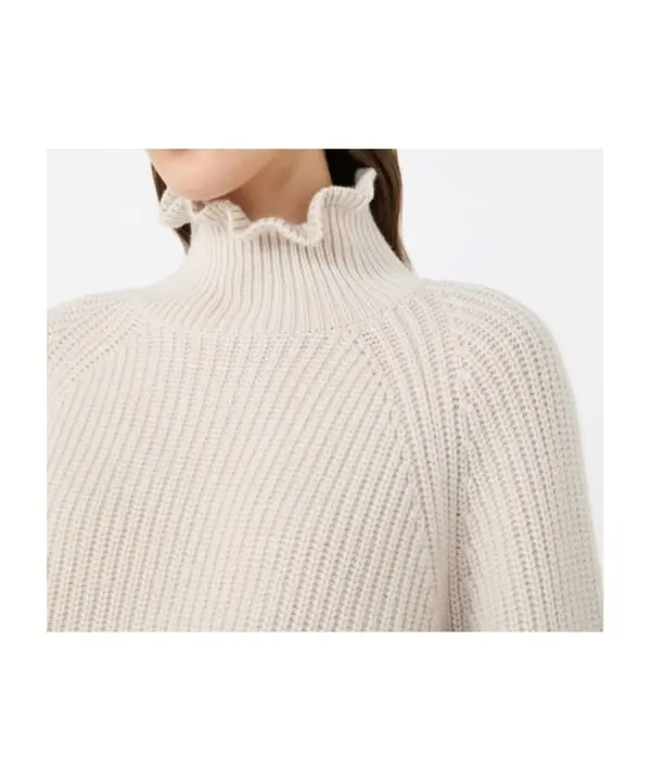 Max Mara Ruffled-trim Ribbed-knit Sweater