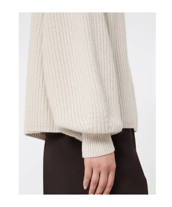 Max Mara Ruffled-trim Ribbed-knit Sweater