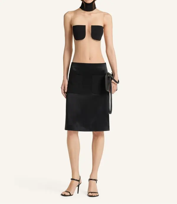 COURREGES Satin-finish Pocket-detail Mini Skirt