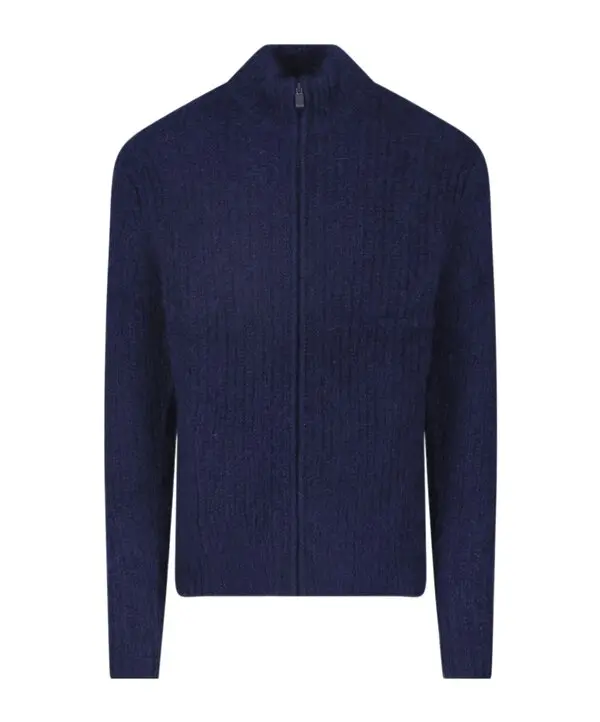 Aspesi Zip-up Ribbed-knit Cardigan