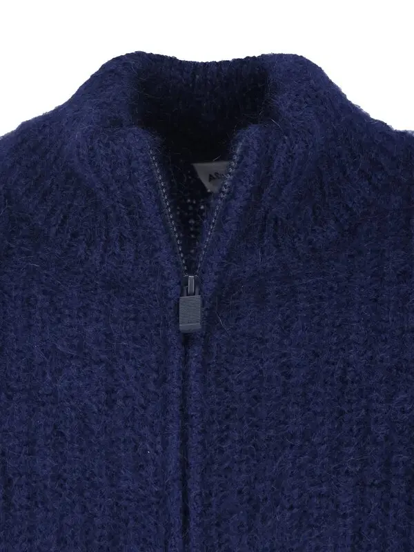 Aspesi Zip-up Ribbed-knit Cardigan