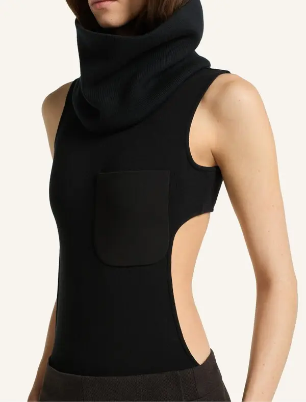 COURREGES High-neck Cut-out Bodysuit