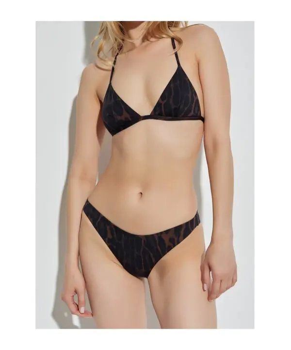 TOM FORD Animal Printed Drawstring Two Piece Swimsuit