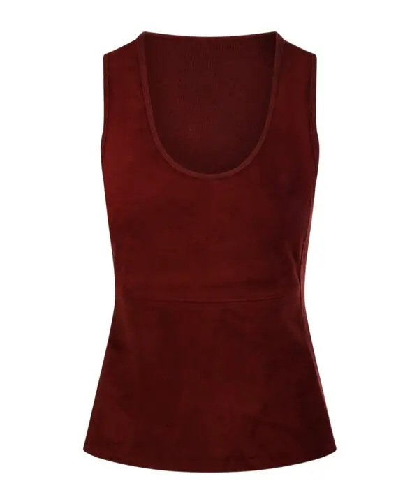 Max Mara Suede-panelled Scoop-neck Tank Top