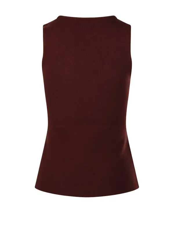 Max Mara Suede-panelled Scoop-neck Tank Top