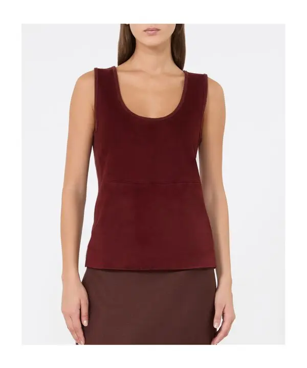 Max Mara Accordo Sleeveless Top - Wine Red