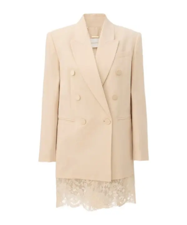 Zimmermann Lace-trim Double-breasted Blazer