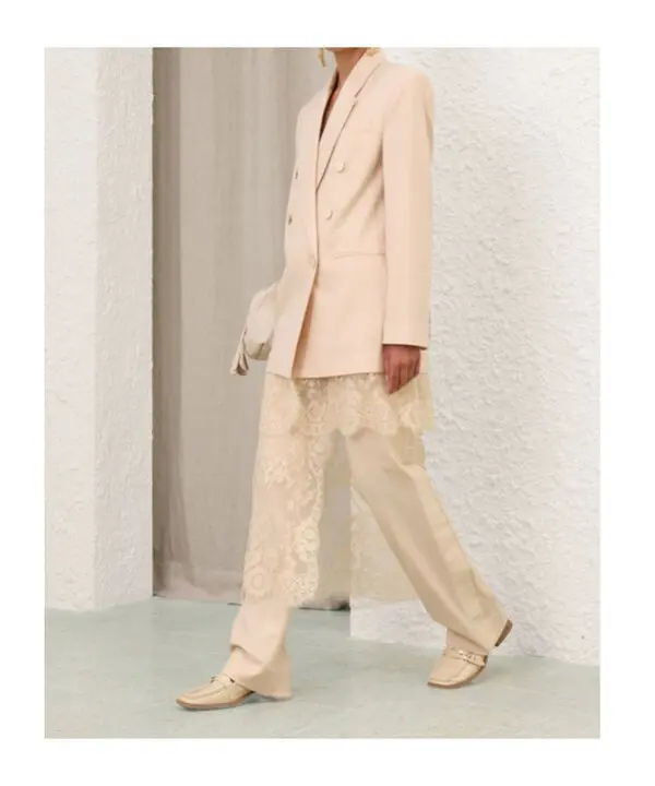 Zimmermann Lace-trim Double-breasted Blazer