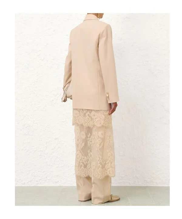 Zimmermann Lace-trim Double-breasted Blazer