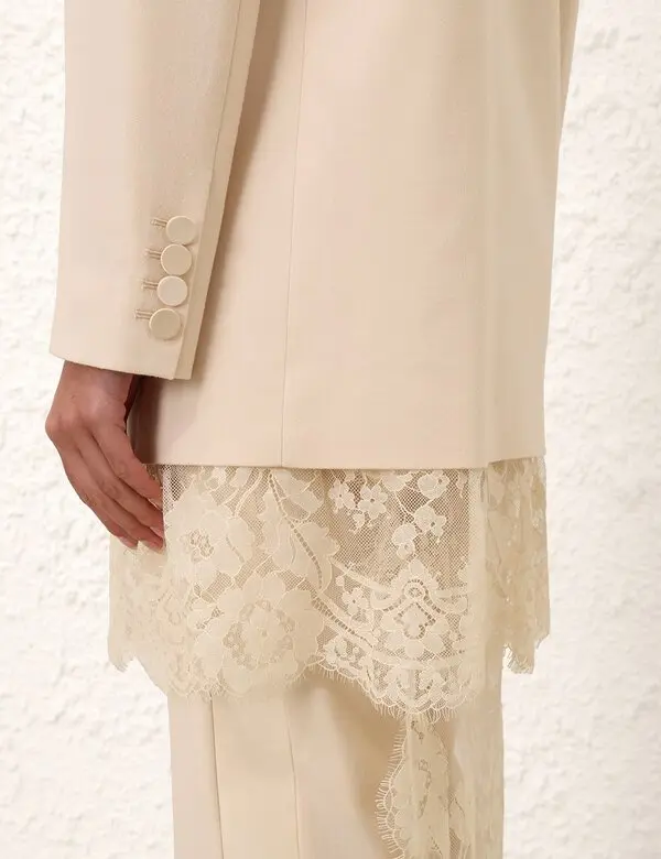 Zimmermann Lace-trim Double-breasted Blazer