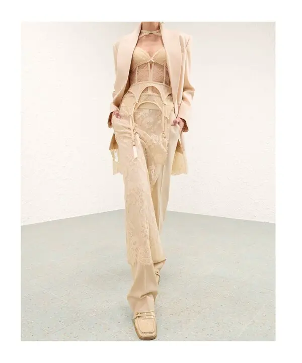 Zimmermann Lace-trim Double-breasted Blazer