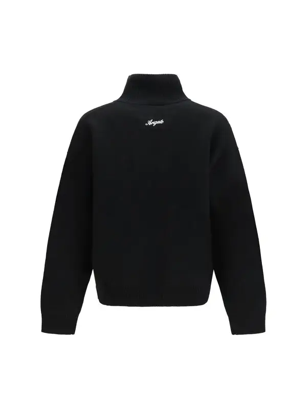 Axel Arigato Core Wool Zip-up Sweater - Black