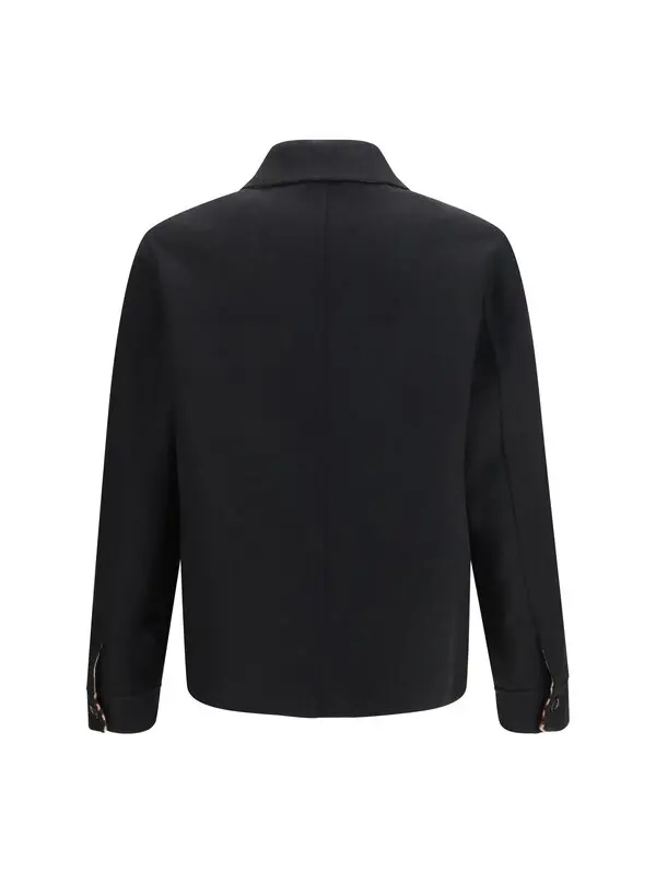 Burberry Herringbone Wool Jacket - Black