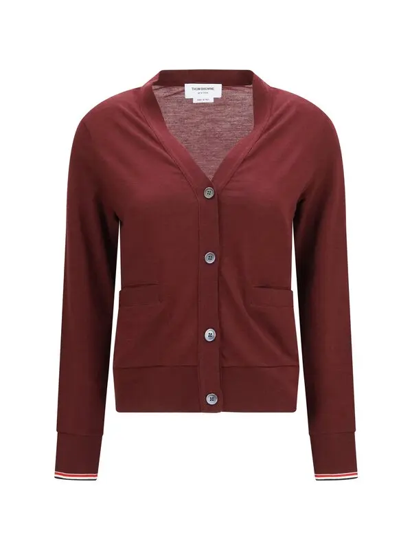 Thom Browne V-neck Merino Wool Cardigan - Multicolor