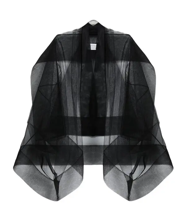 MAISON MARGIELA Solid-color Tulle Shawl Dress
