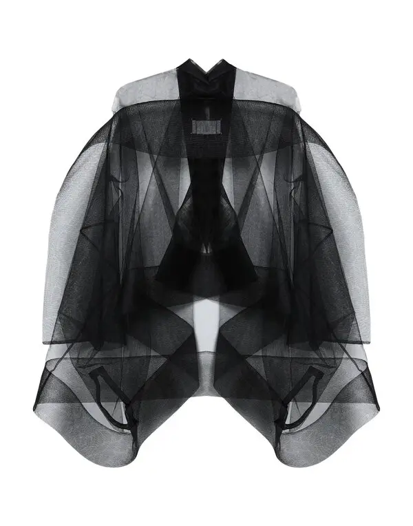 MAISON MARGIELA Solid-color Tulle Shawl Dress