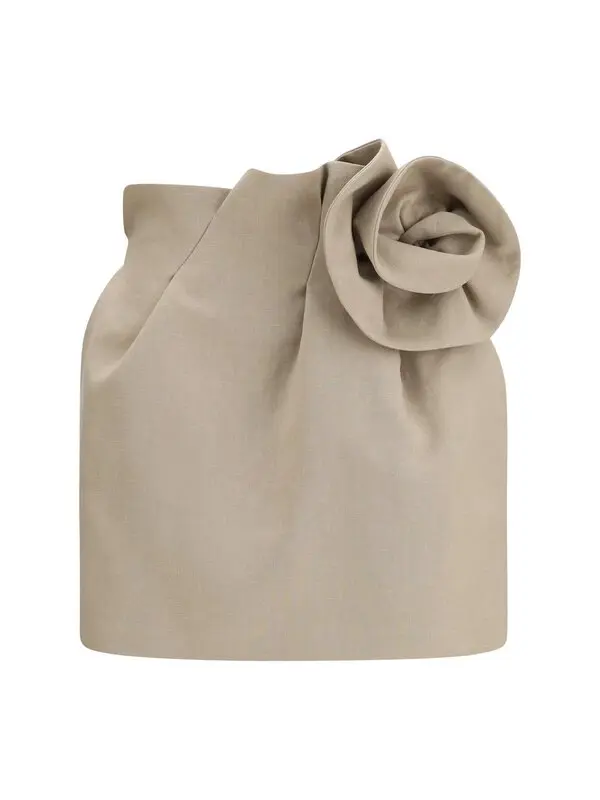 Magda Butrym Linen Mini Skirt - Cream