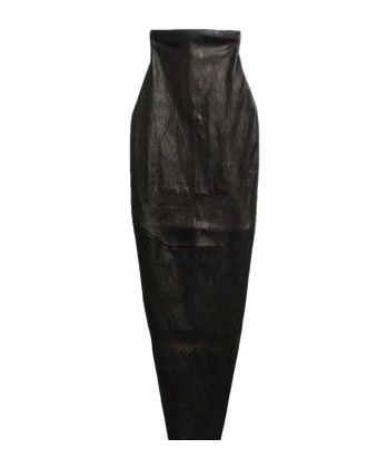 Rick Owens Solid-color Leather Skirt